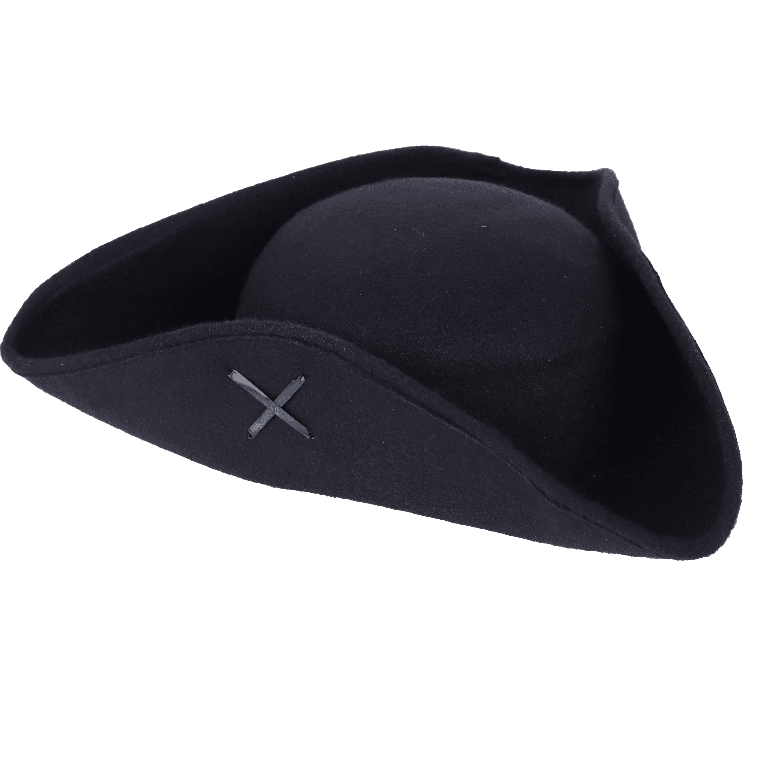 Black Pirate Hat for Adults Men and Women Tricorn Costume Hat - Walmart.com