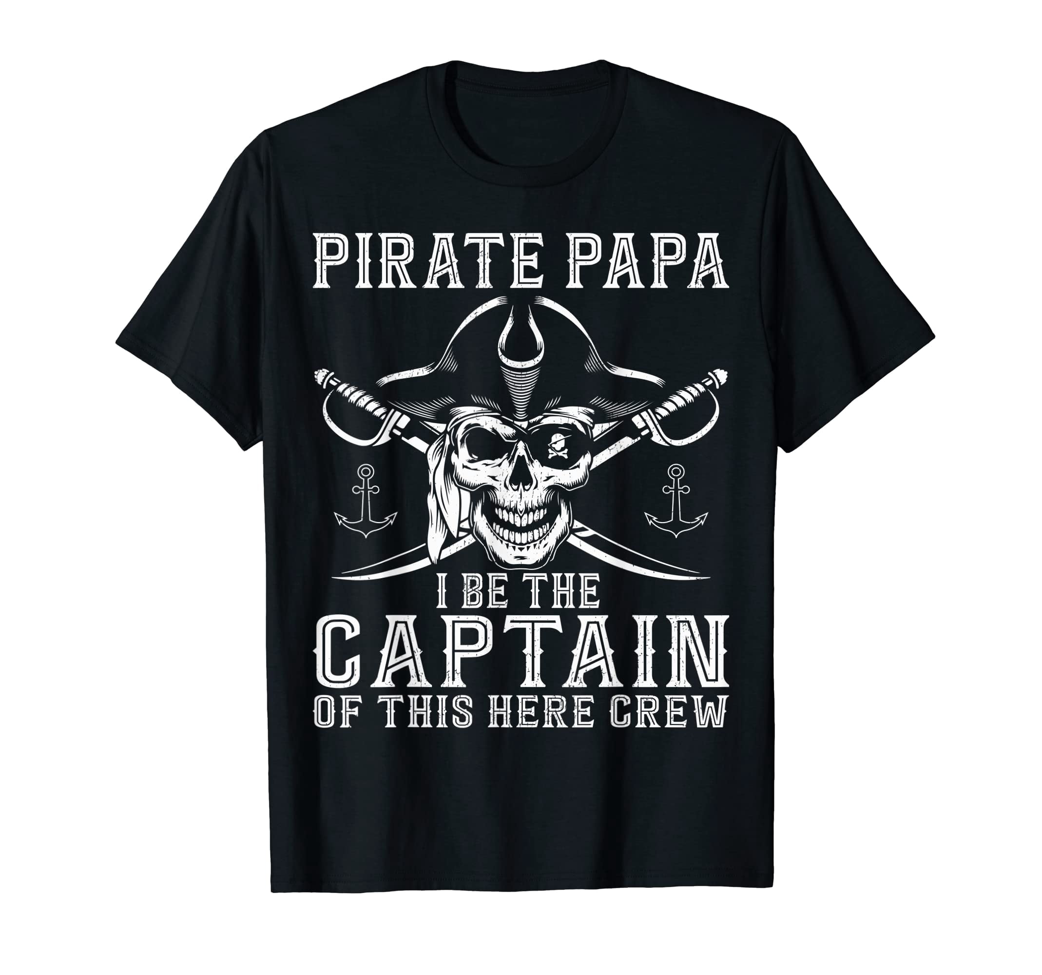 Black Pirate-Themed T-Shirt for Father's Day - 'Pirate Papa I Be The ...