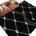 Black Plaid Area Rug 8x10 Washable Rug Non Slip Farmhouse Art Checkered ...