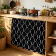 Black Plaid Cabinet Curtains for Kitchen 35"W x 35"L, Modern Abstract ...