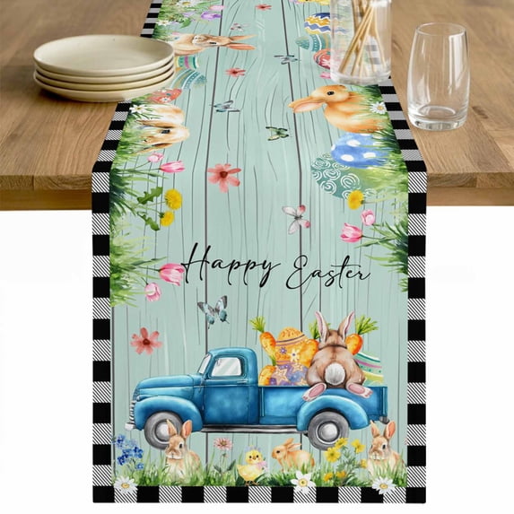 Black Plaid Easter Table Runner 36 Inches Long Farmhouse Dress Scarves ...