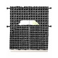 Black Plaid Kitchen Curtains Sets 24 Inch Length with Valance, Vintage ...