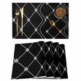 Black Plaid Placemats Set of 4 Farmhouse Art Checkered Modern Place ...