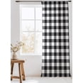 Black Plaid Sheer Curtains 96 Inch Long 1 Panel Black Gradient Line ...