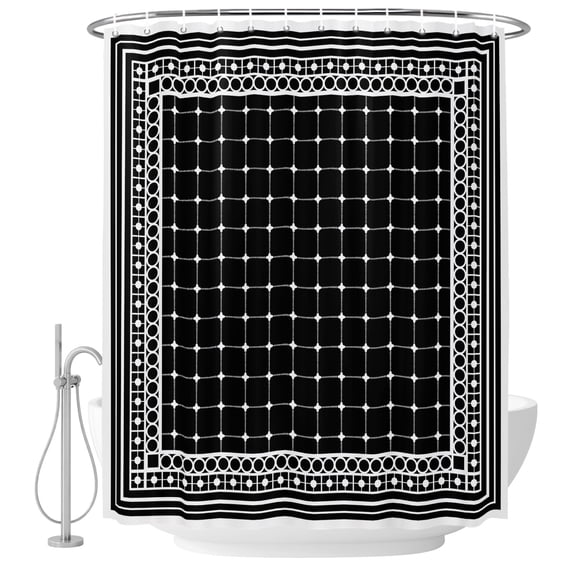 Black Plaid Shower Curtain for Bathroom, Country Rustic Farmhouse ...