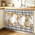 Black Plaid Thanksgiving Cabinet Curtains for Shelves, Fall Pumpkins ...