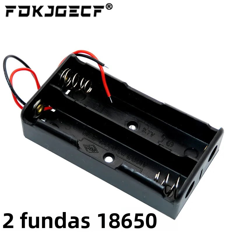 Black Plastic 18650 Battery Storage Box with Clip Holder and Connecting ...