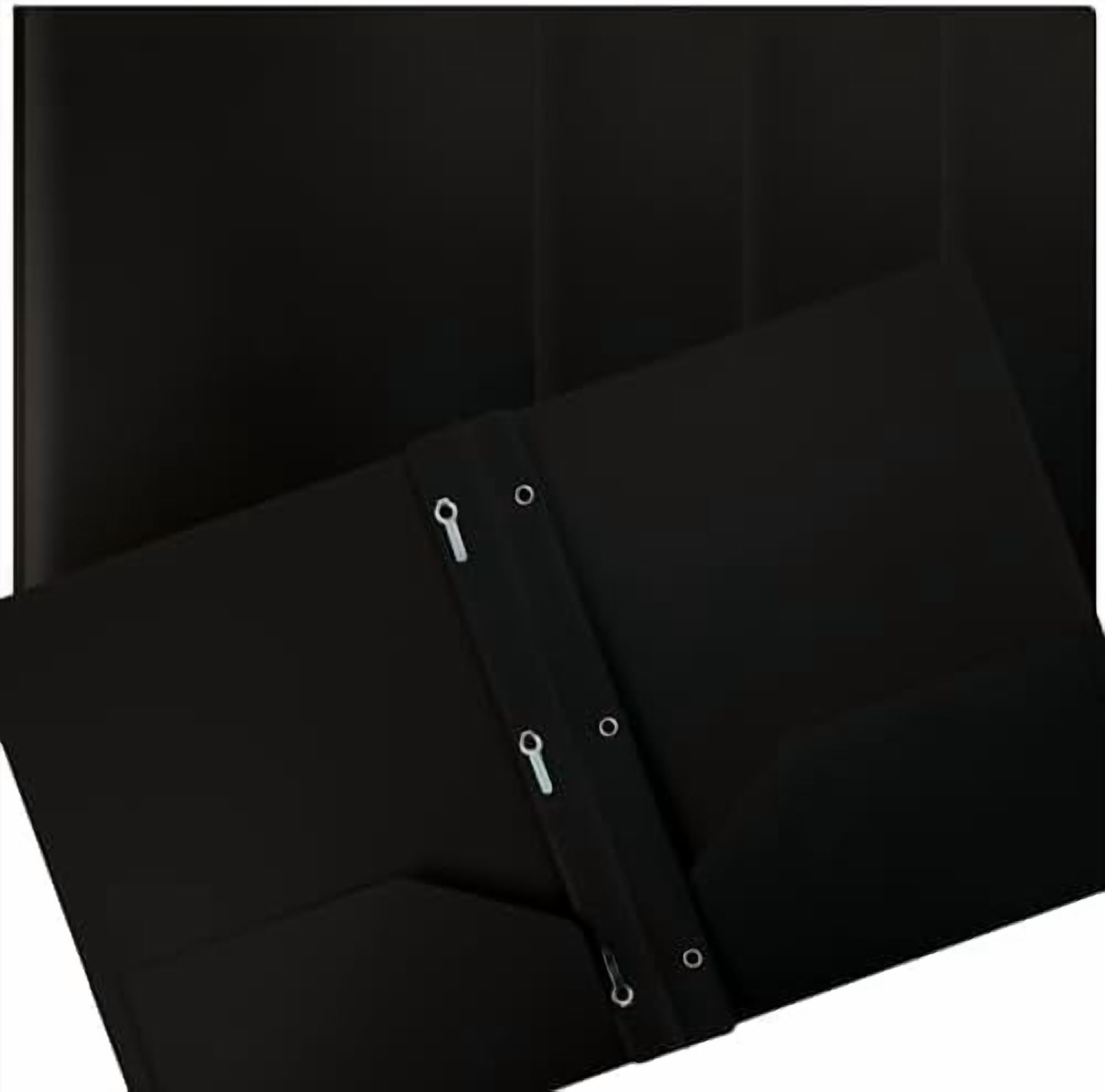 Black Plastic 2 Pocket Folders with Prongs, Heavyweight, Letter Size ...
