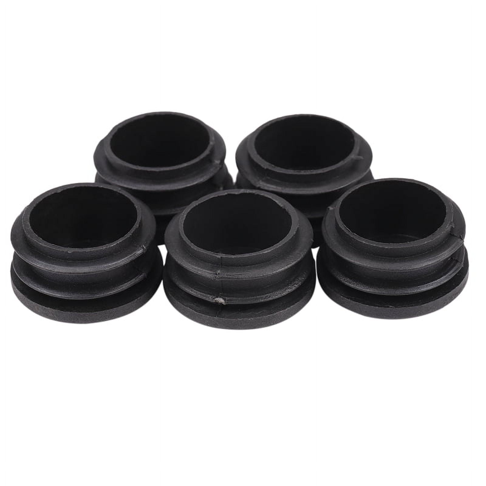 Black Plastic 35mm Dia Blanking End Caps Round Tube Insert 5 Pcs ...