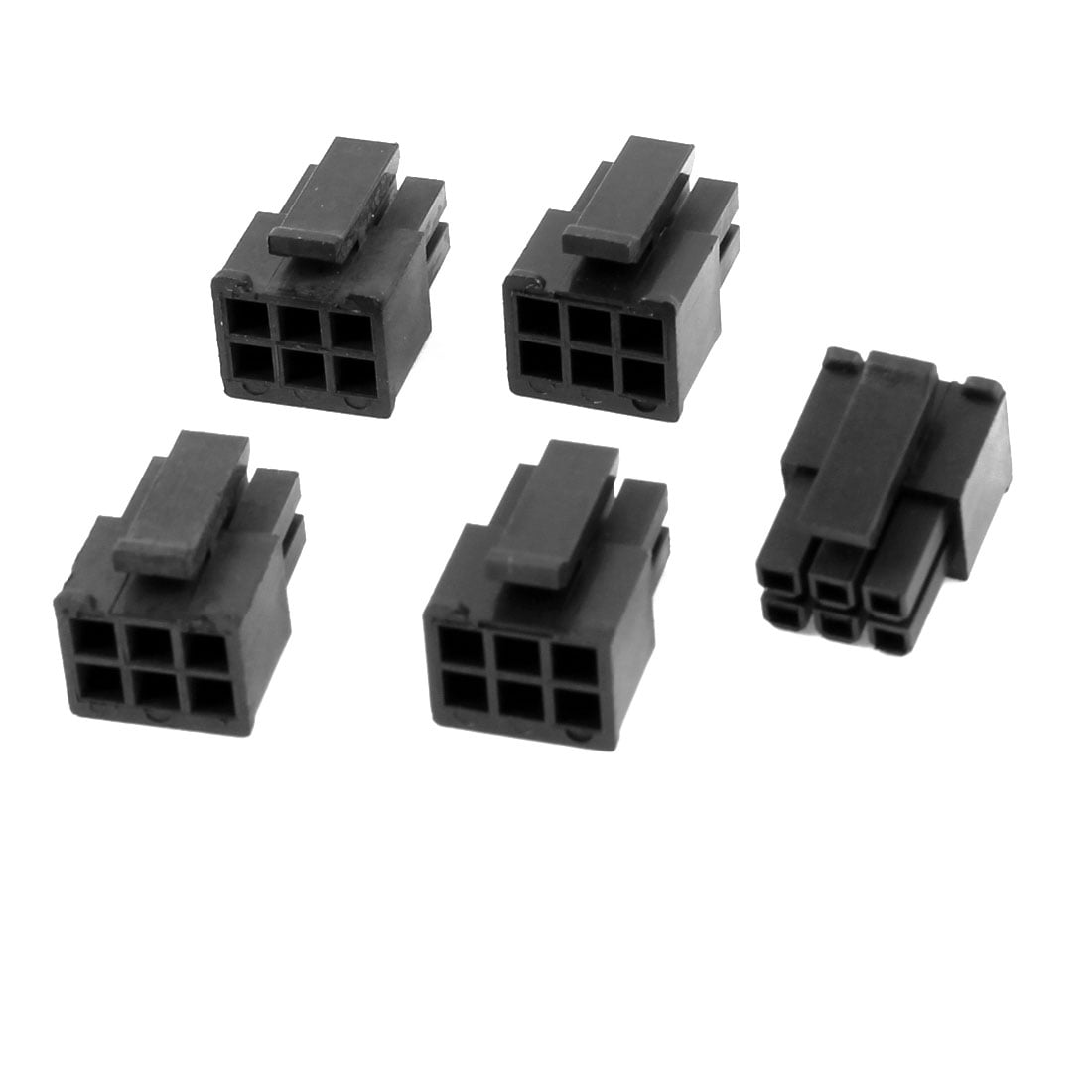 Black Plastic 6 Pin Male PCB PSU ATX Connector Adapter 5 Pcs - Walmart.com