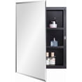Black Plastic Bathroom Mirror Cabinet 16 x 22 inch, Surface and ...