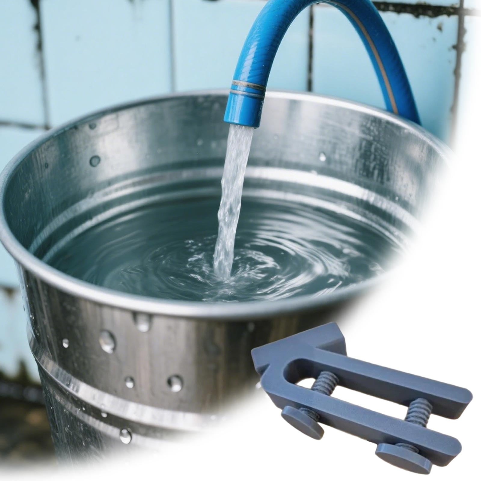 Black Plastic Bucket Hose Holder 12X5cm Plumbing Fittings For Secure Tube Attachment Sturdy ...