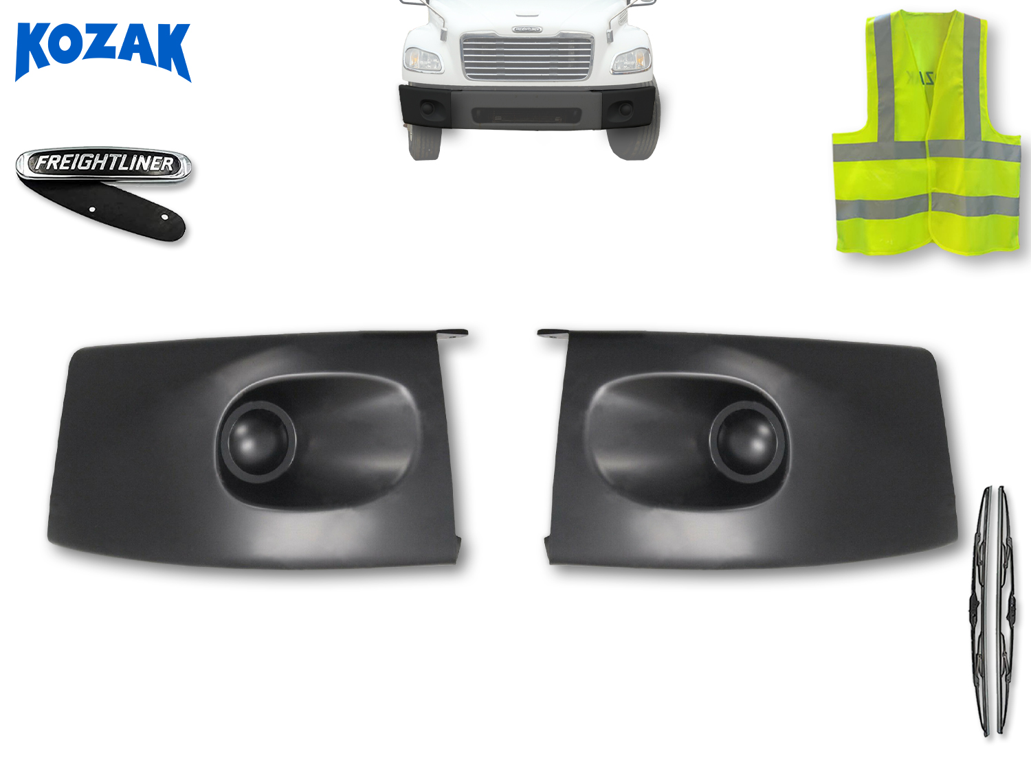 Black, Plastic Bumper Corners for Freightliner M2 - Walmart Business ...
