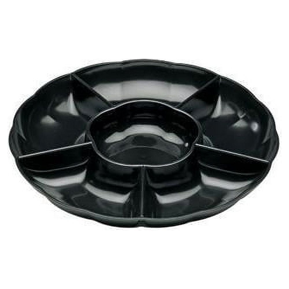 Black Plastic Compartment Serving Tray 12-inch - Walmart.com