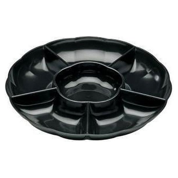 Black Plastic Compartment Serving Tray 12-inch - Walmart Business Supplies