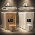 Black Plastic Extra Large Food Storage Containers, 2 Piece Set for ...