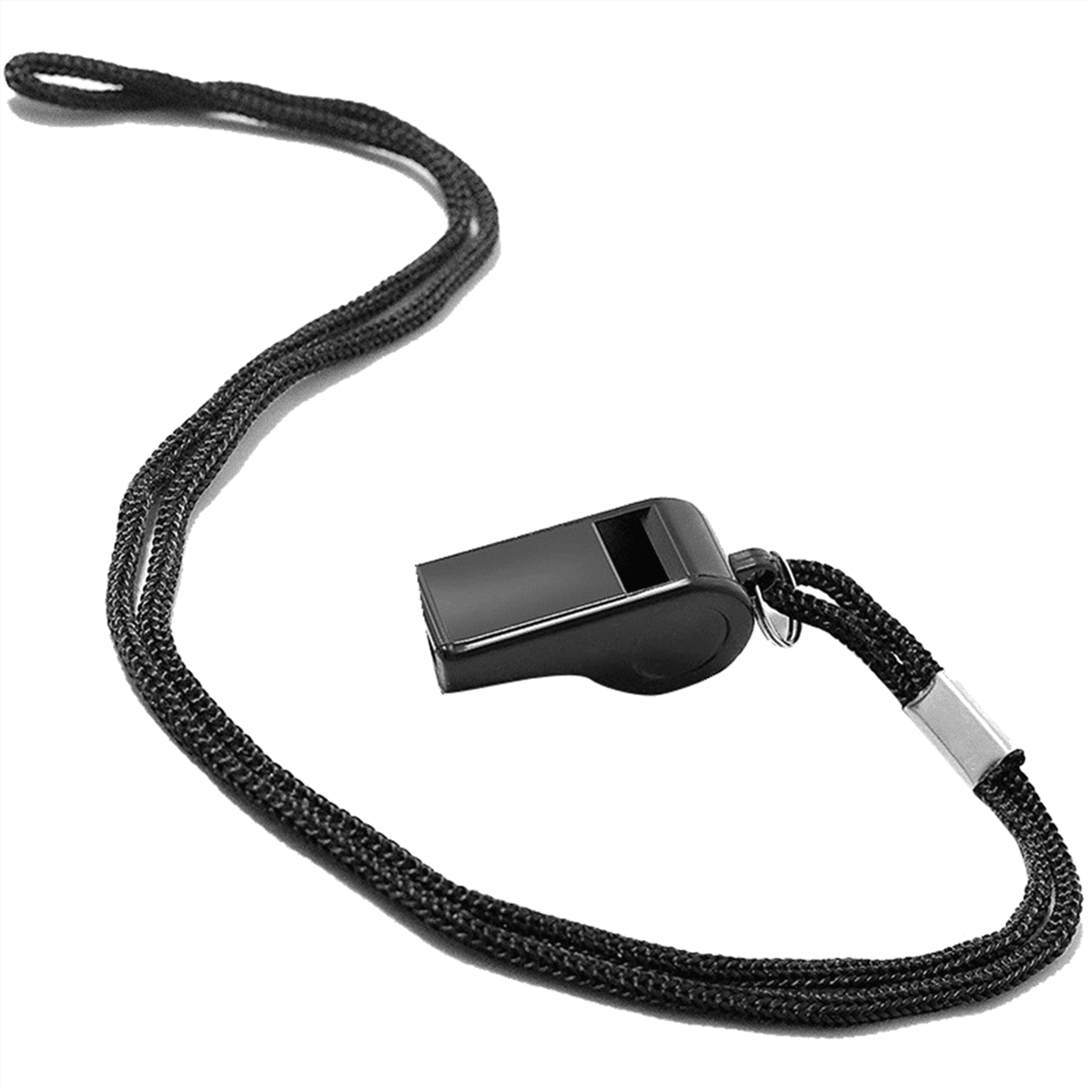 Black Plastic Extra Loud Sports Outdoor Whistle with Lanyard Referee ...
