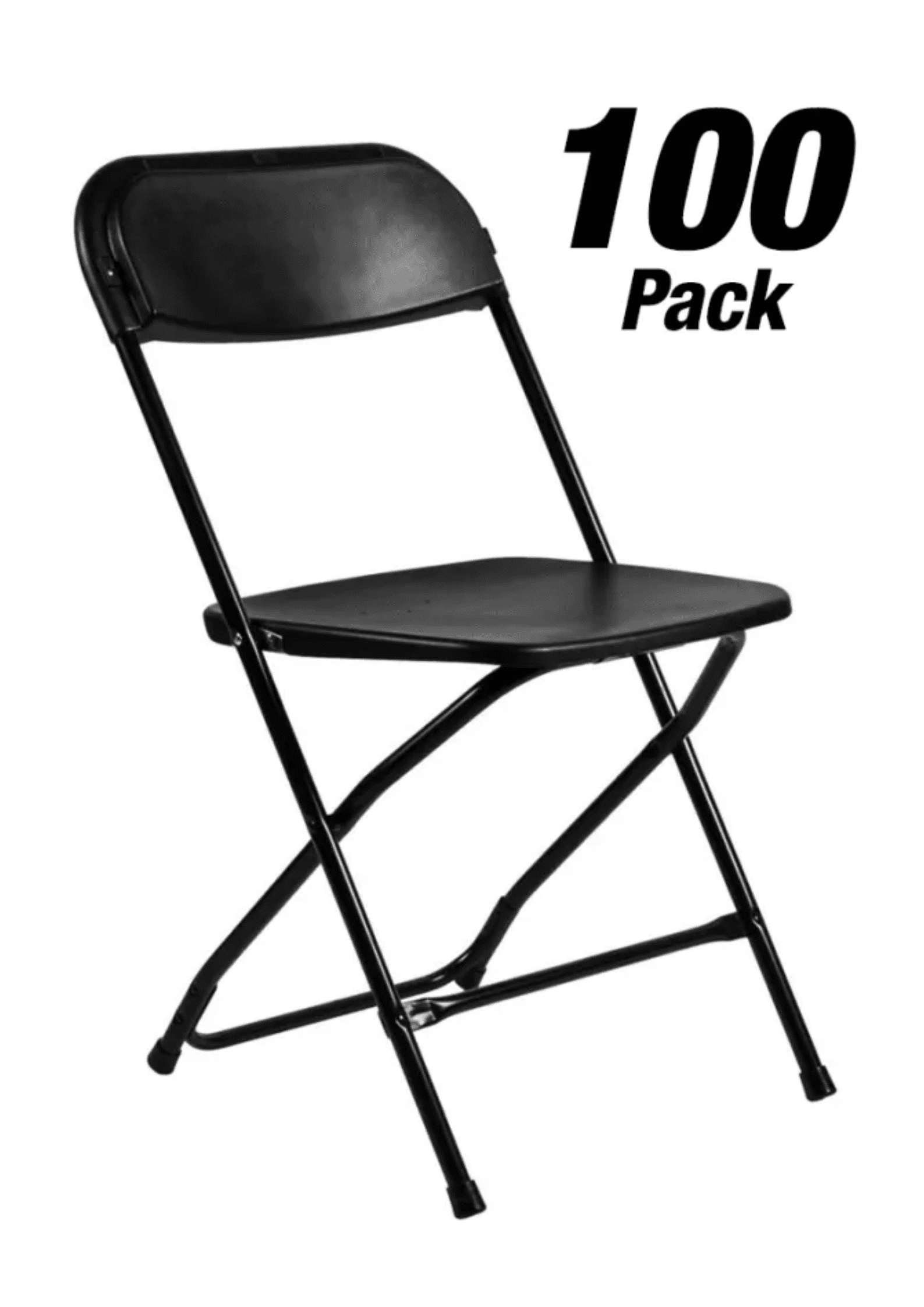 Black Plastic Folding Chair (Steel-Poly Chair), 100 Chair Bundle by ...