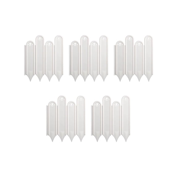 Black Plastic Garden Fence 5-Pack - Decorative Lawn Border Picket ...