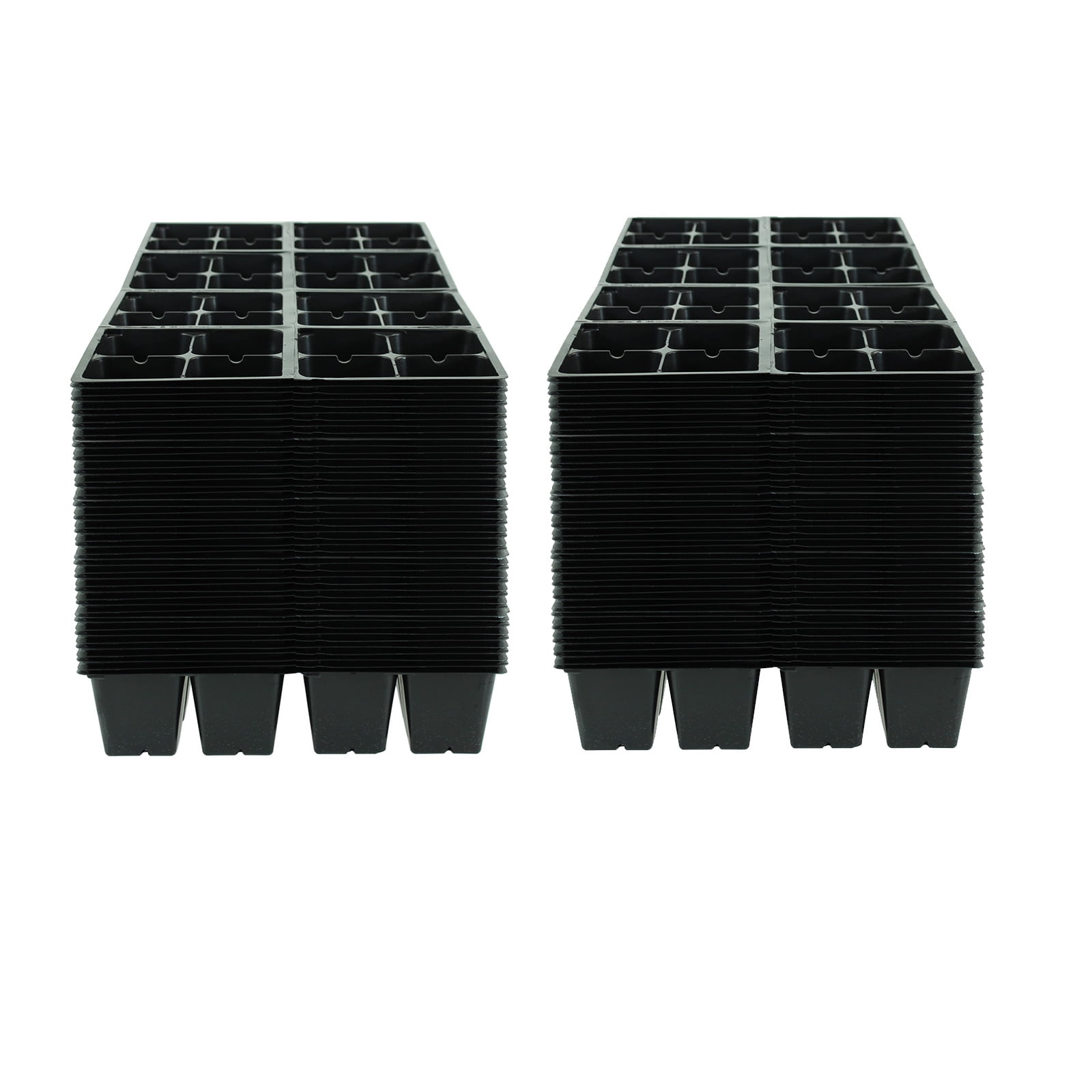 Black Plastic Garden Tray Inserts - 100 Sheets of 32 Planting Pot Cells ...