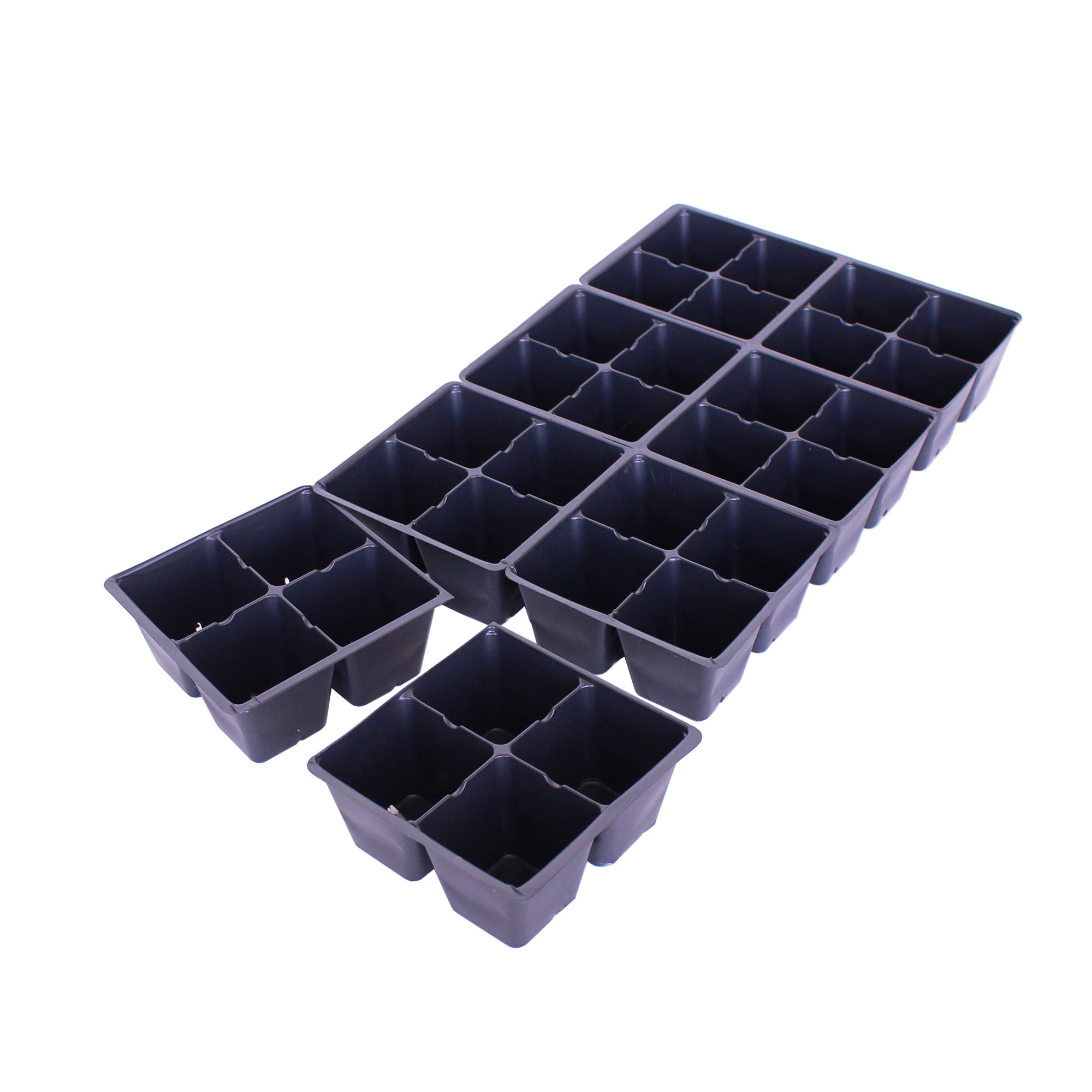 Black Plastic Garden Tray Inserts - 20 Sheets of 32 Planting Pot Cells ...