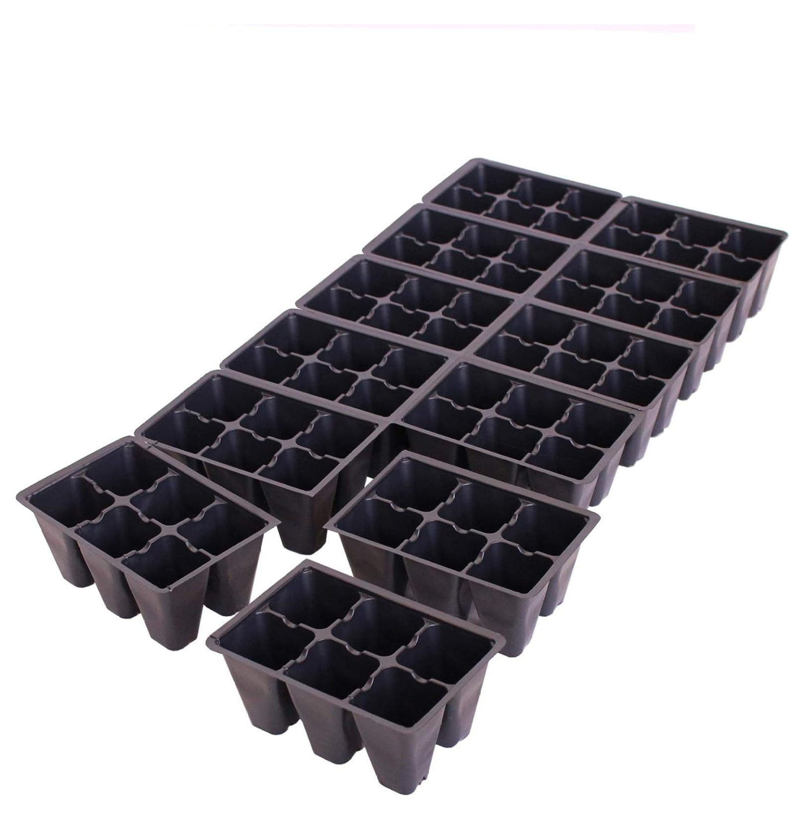 Black Plastic Garden Tray Inserts - 20 Sheets of 72 Planting Pot Cells ...