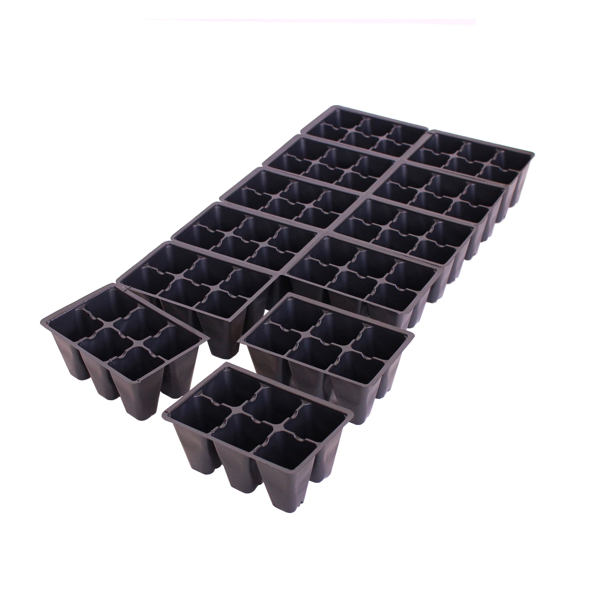 Black Plastic Garden Tray Inserts - 5 Sheets of 72 Planting Pot Cells ...