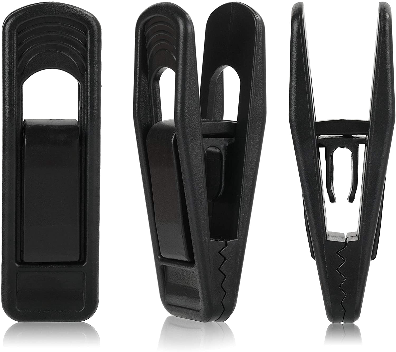 Black Plastic Hanger Clips 40 Pack, Large Opening Pant Clips, Strong ...