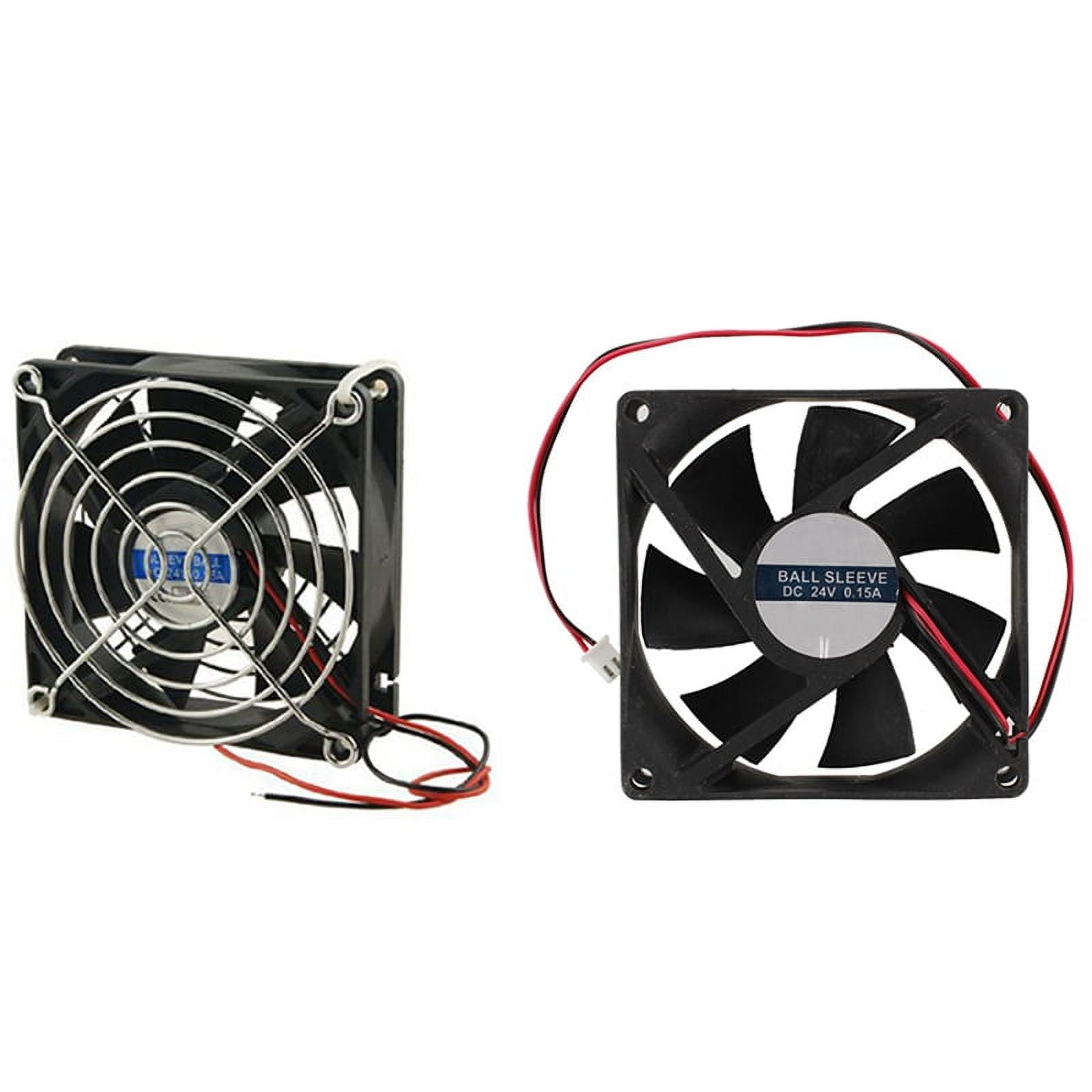 Black Plastic Housing DC 24V CPU Cooling Fan With Metal Finger Guards ...