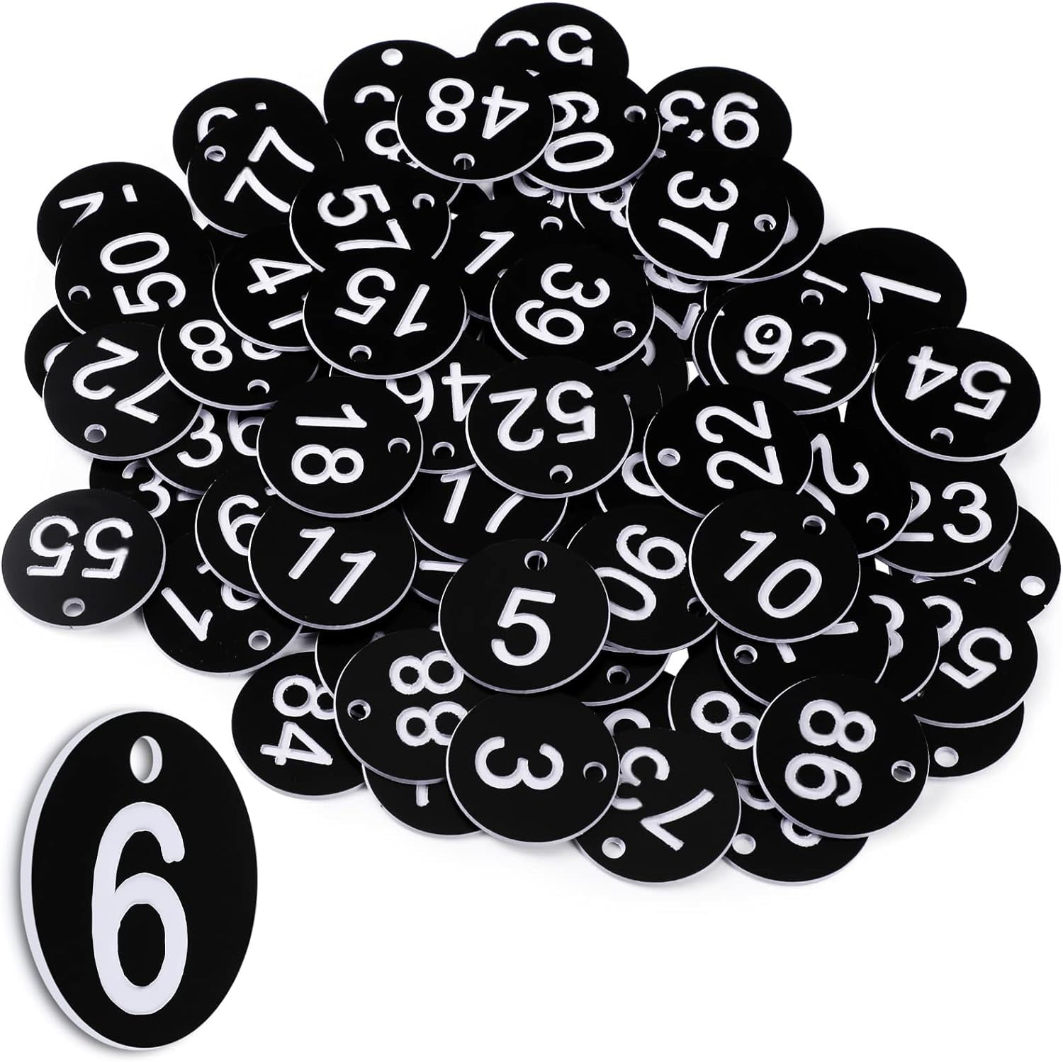 Black Plastic Number Tags - 100 Pcs Waterproof Small Plastic ID Tags ...