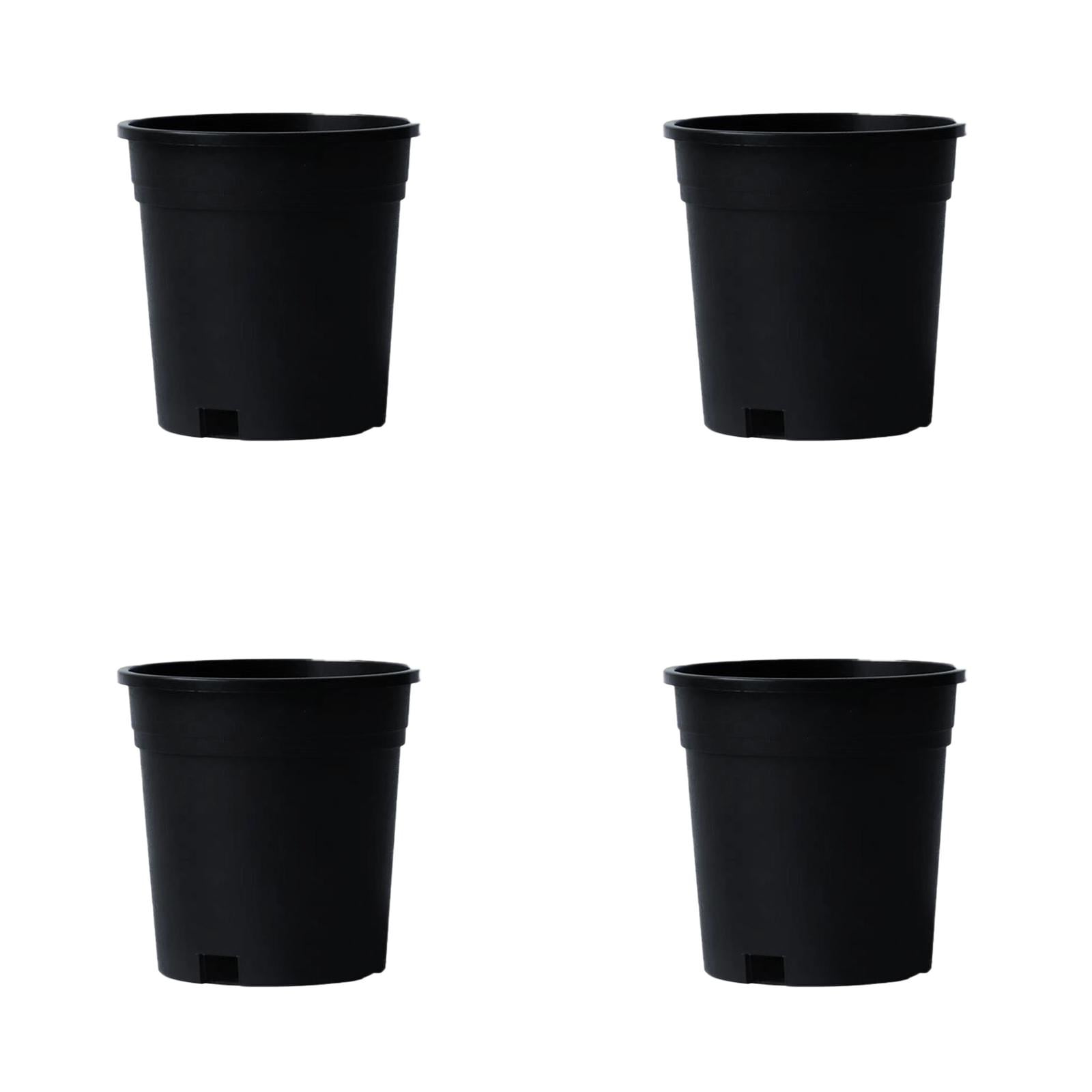 Black Nursery Pots 2 Gallon, Thick Planters with Drainage Holes for ...