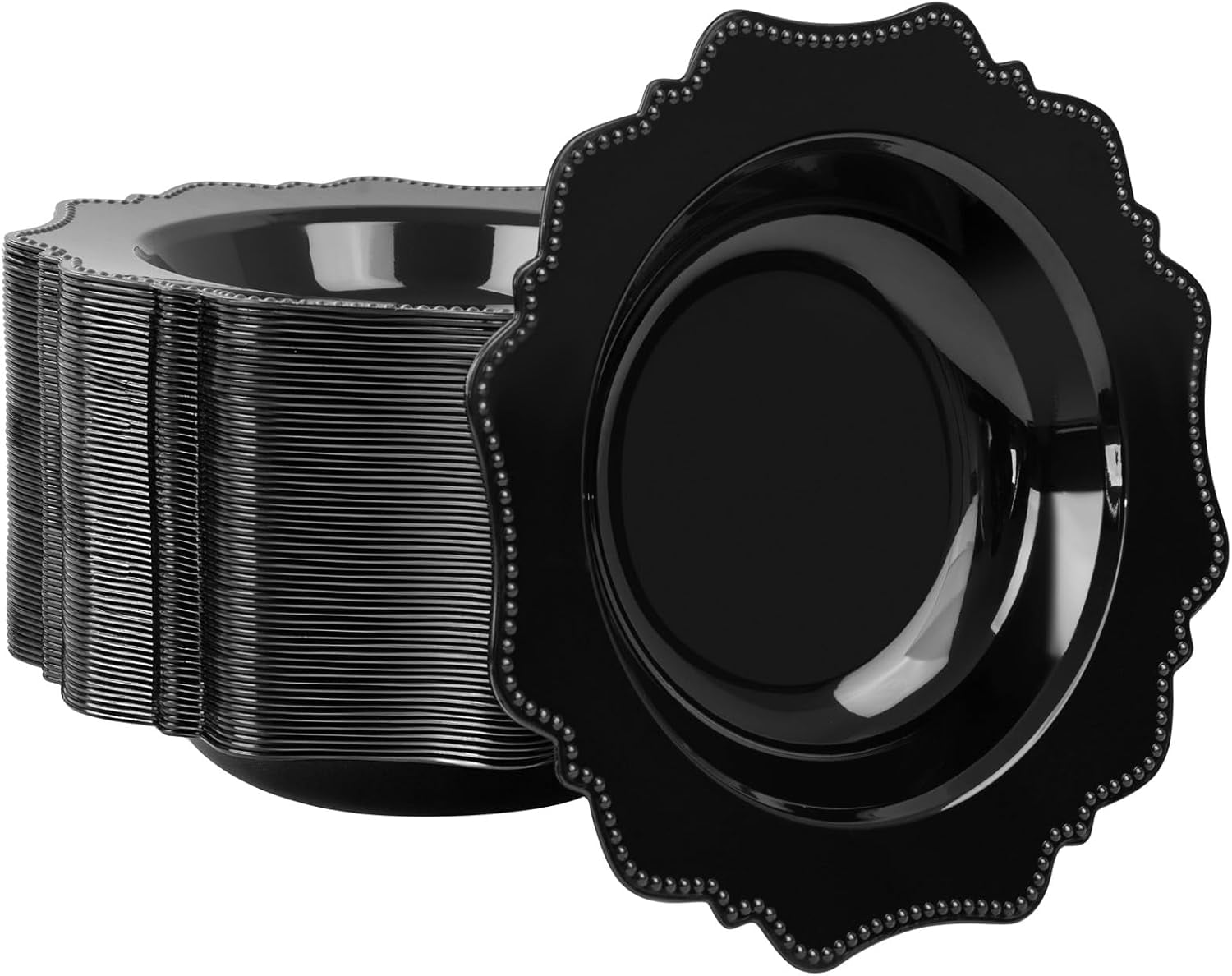 Black Plastic Party Bowls (60 Pack) 12 Oz Disposable Soup/Salad Bowl ...
