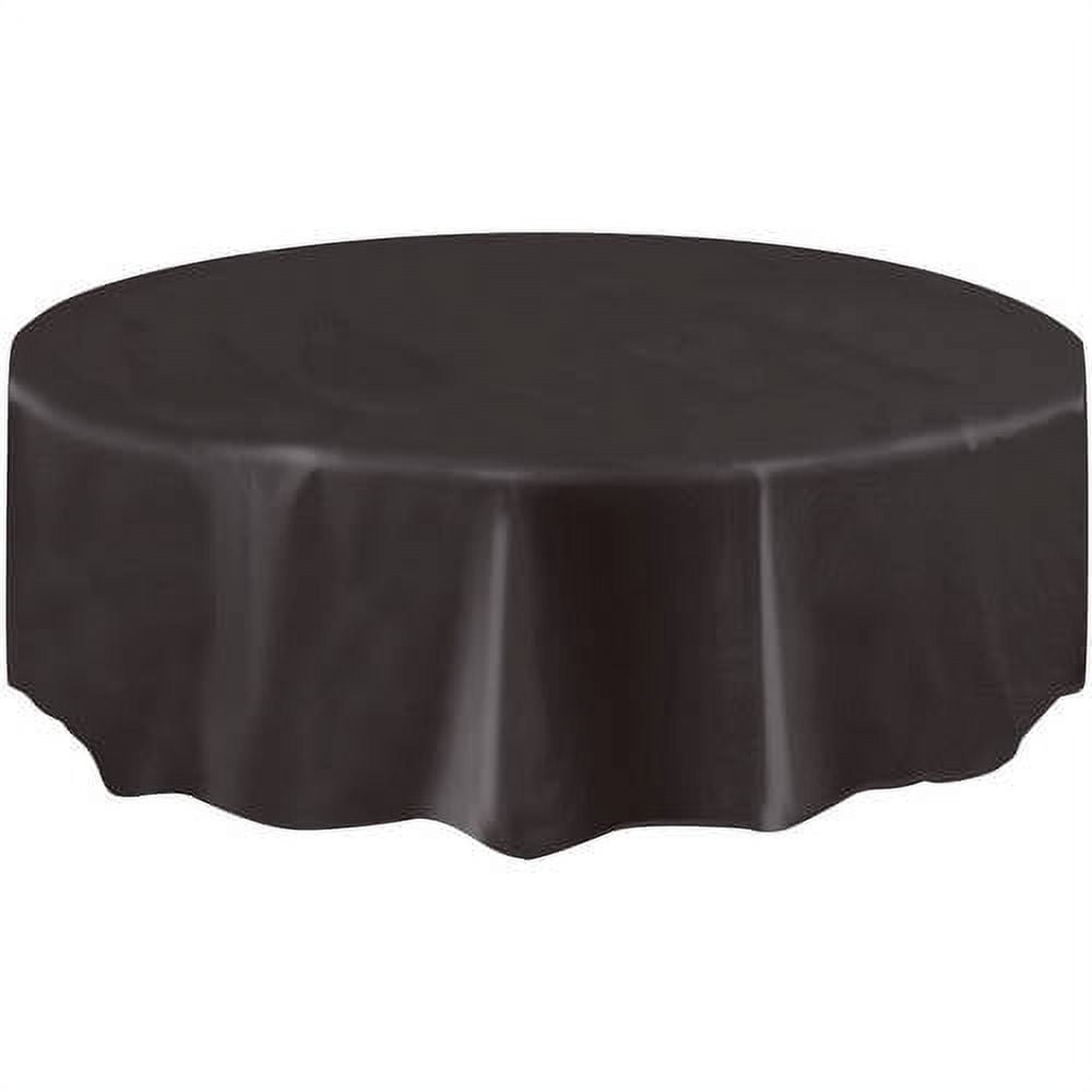 Black Plastic Party Tablecloth, Round, 84in (Pack of 14) - Walmart.com