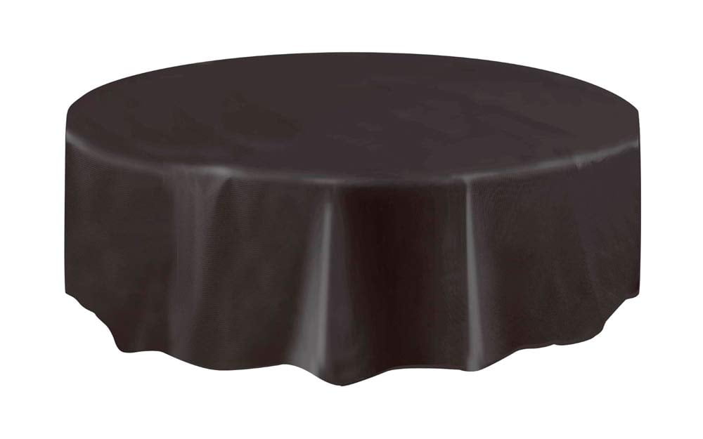 Round Black Plastic Tablecloth, 84" - Walmart.com