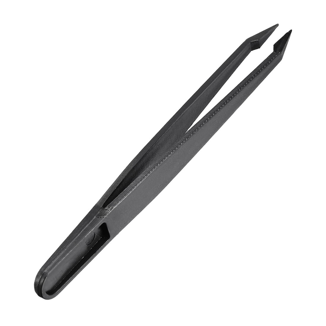 Black Plastic Pointed Tip Anti-static Tweezers 4.7 inch Length ...