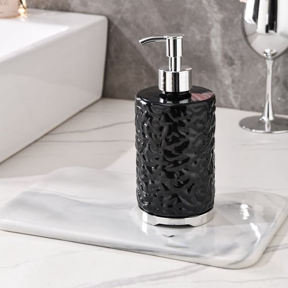 Black Plastic Soap Dispenser Rust Proof, Refillable Liquid Hand Soap ...