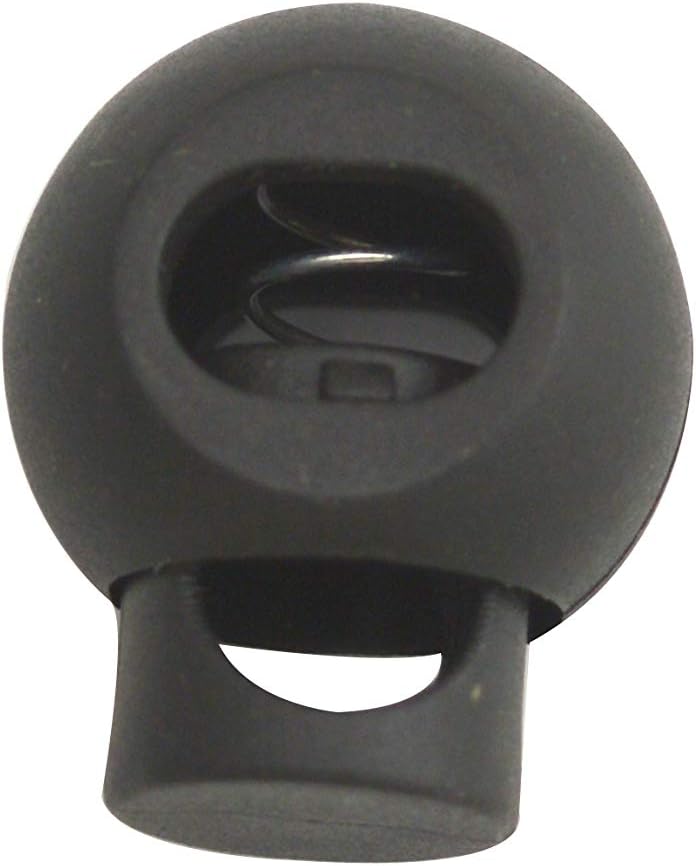 Black Plastic Spherical Cord Lock Toggle Stopper Single Hole Pack of 10 ...