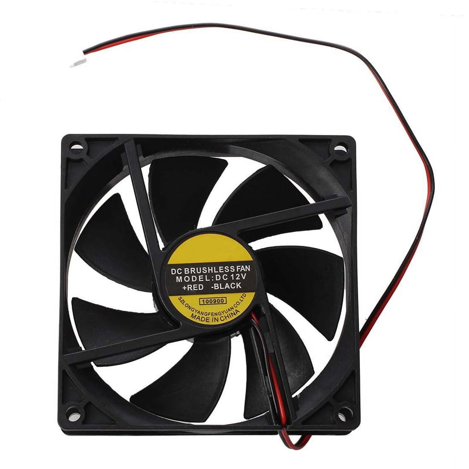 Black Plastic Square 9025 90 x 90 x 25mm DC 12V 0.25A Cooler Fan ...