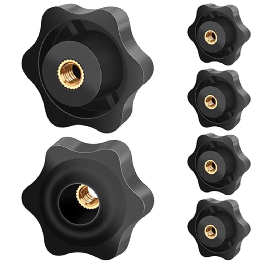 Black Plastic Star Nuts M6 38Mm Clamping Nuts For Machines 6Mm Thread ...