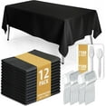 Black Plastic Tablecloths for Rectangle Tables with Silverware - 54" x ...
