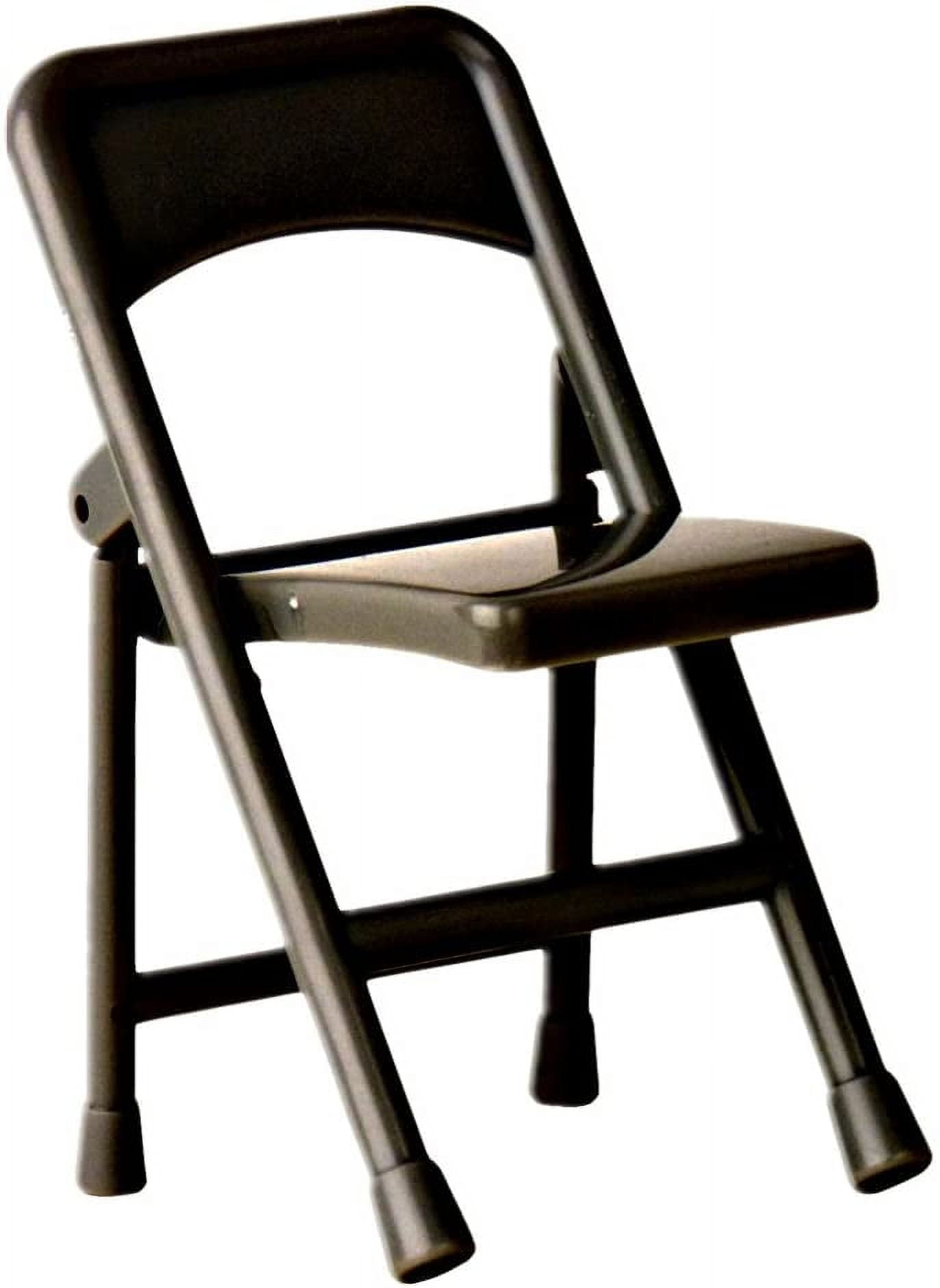 Black Plastic Toy Folding Chair for WWE & AEW Wrestling Action Figures ...