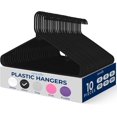 Black Plastic s 10 Pack - Clothes s with Non Slip Hooks, Sturdy ...