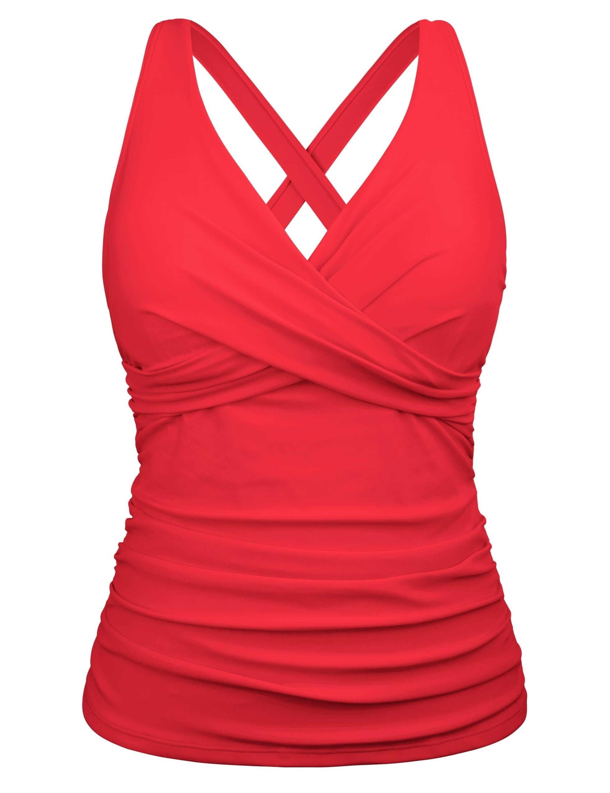 Black Plus Size Underwire Tankini Top for Women Sexy Slimming Bathing ...