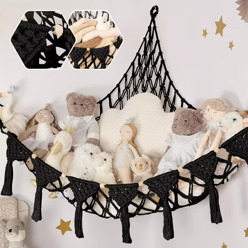 Black Plush Animal Storage with Light | Jumbo Doll Corner Organizer ...
