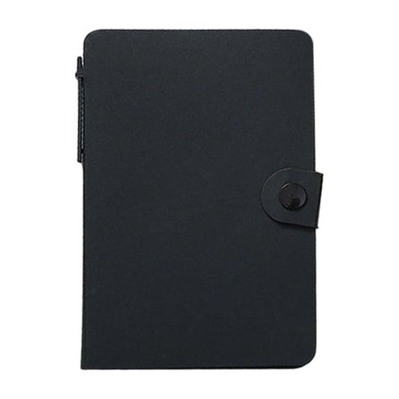 Black Pocket Notebook with Pen and Sticky Notes, Small Journal with ...