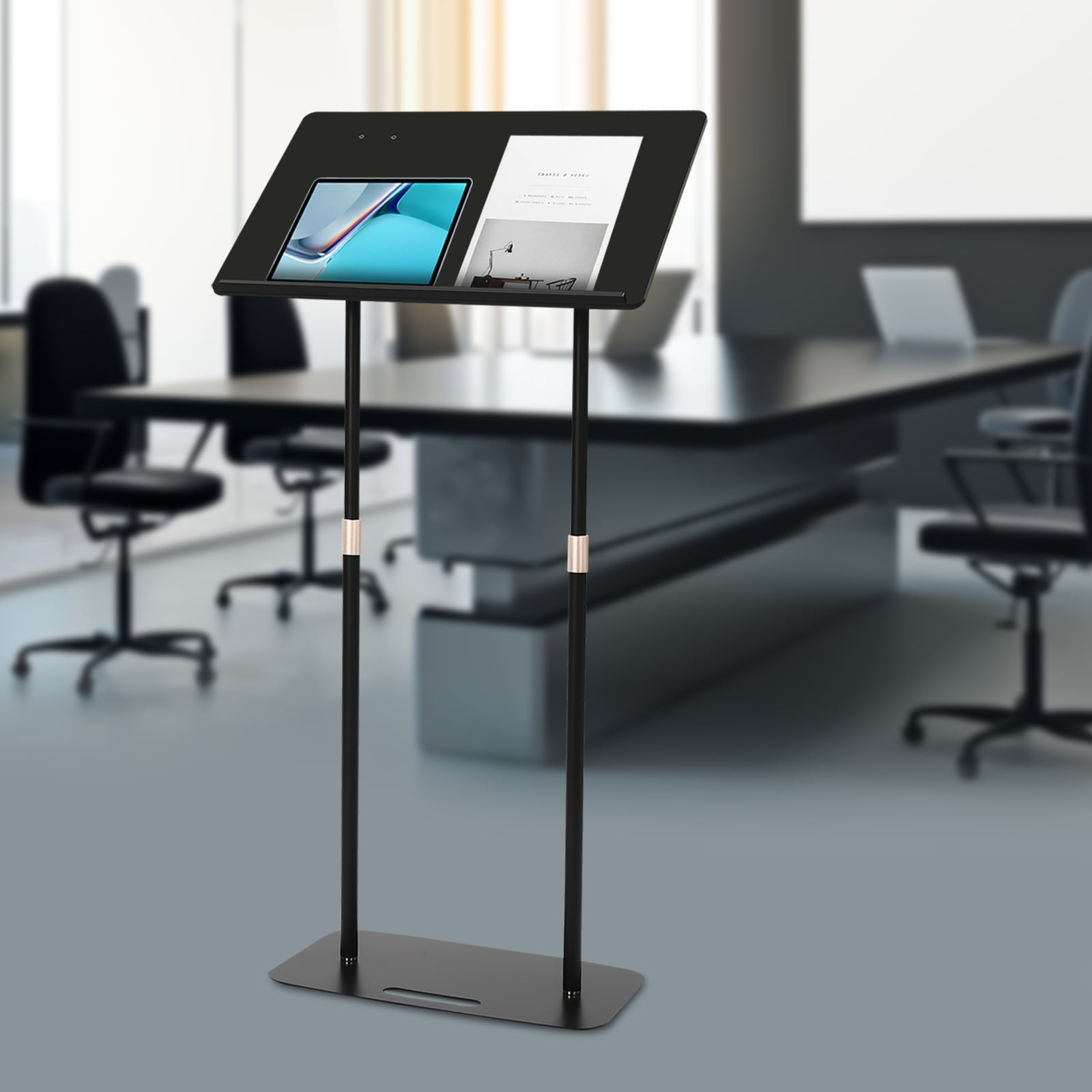 Black Podium, Angle Adjustable Podiums Stand for Church, Portable ...