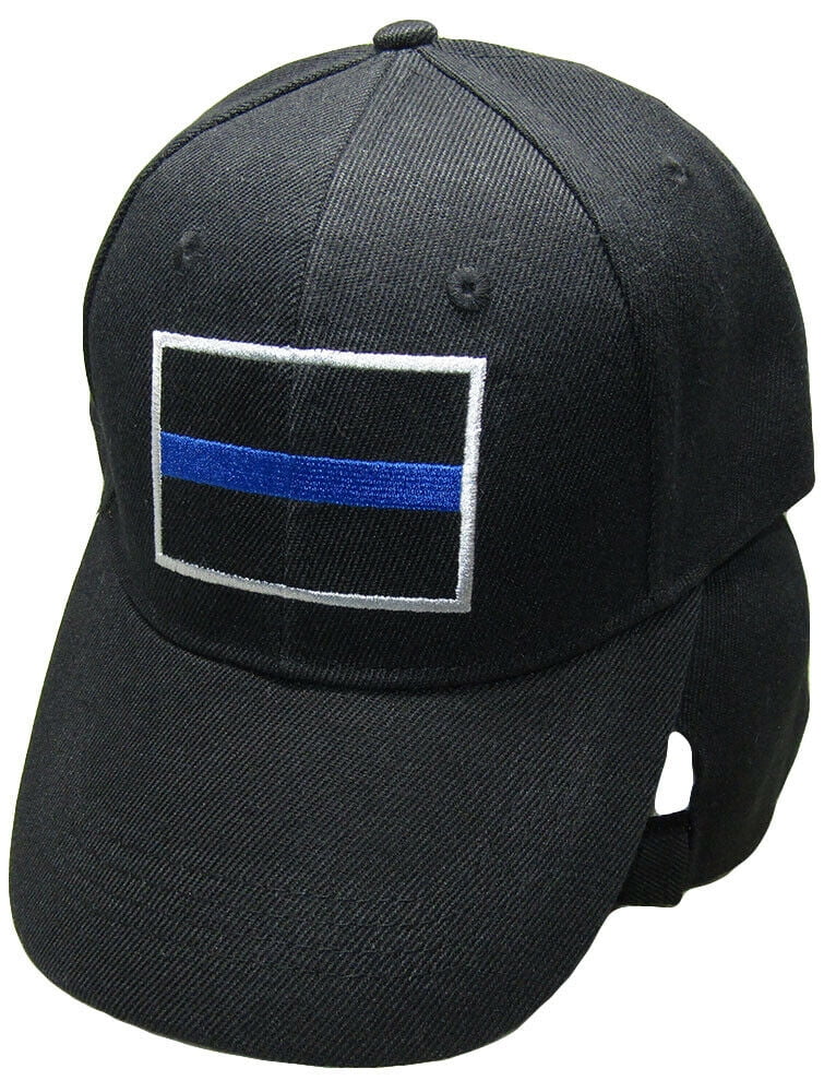 Black Police Thin Blue Line Cap Low Profile Baseball Hat Support Law ...