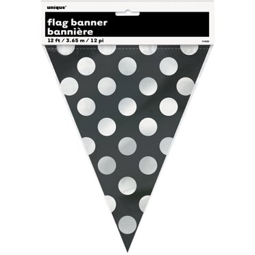 12ft Red Polka Dot and Chevron Paper Flag Banner - Walmart.com