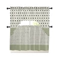 Black Polka Dot Kitchen Curtains Set for Windows 3 Piece Cafe Curtains ...