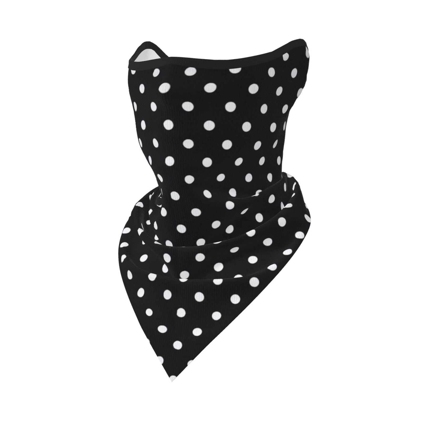 Black Polka Dot Neck Gaiter Balaclava Face Scarf Mask Quick-Dry Half ...
